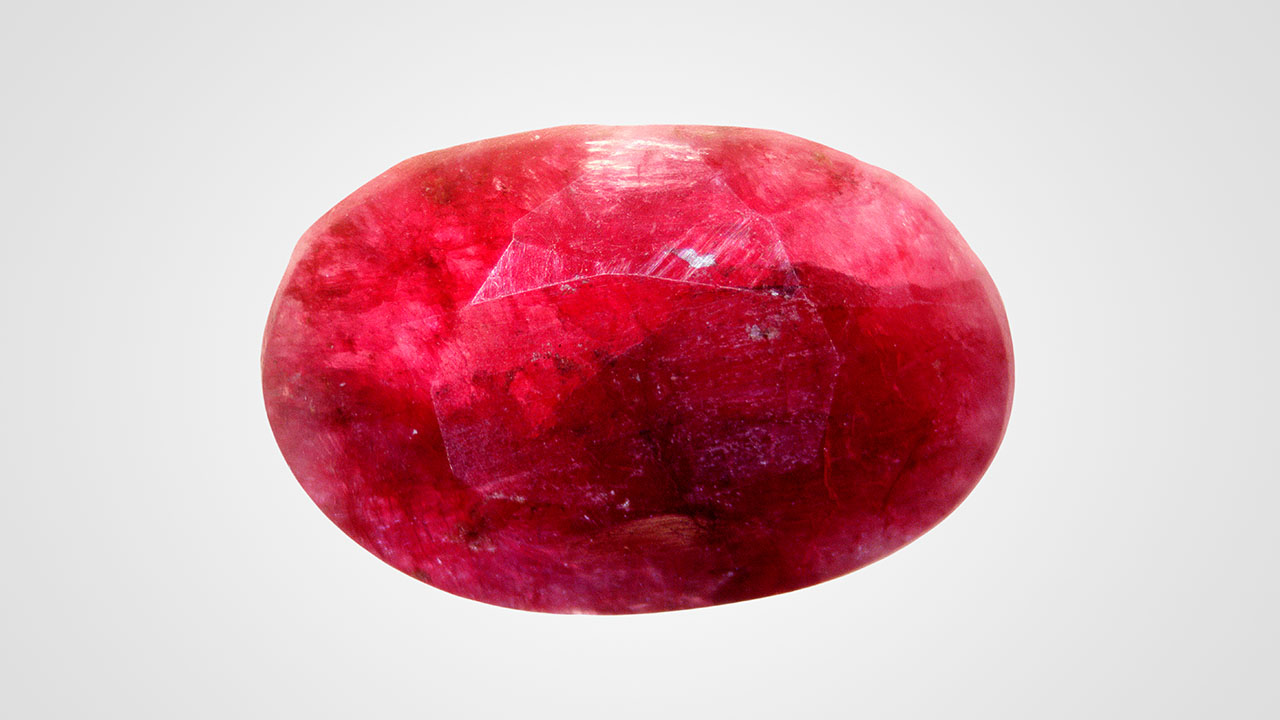 Red-Dyed Spodumene Imitating Ruby